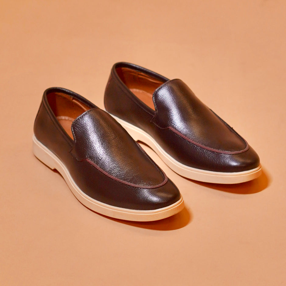Flexo Nero Carbonio – Black Suede Flexible Loafers for Men | dmodot