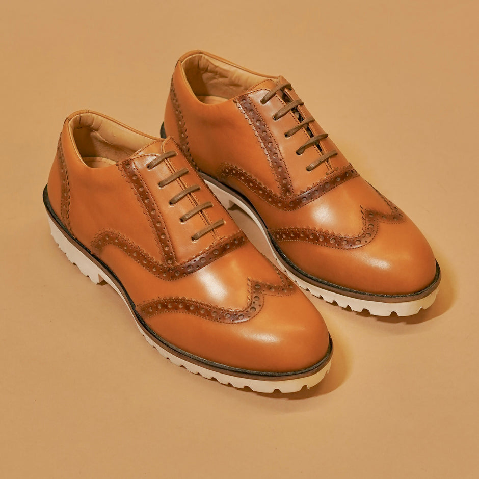 Piso Leggero - Lightweight Dark Brown Wingtip Oxford | dmodot